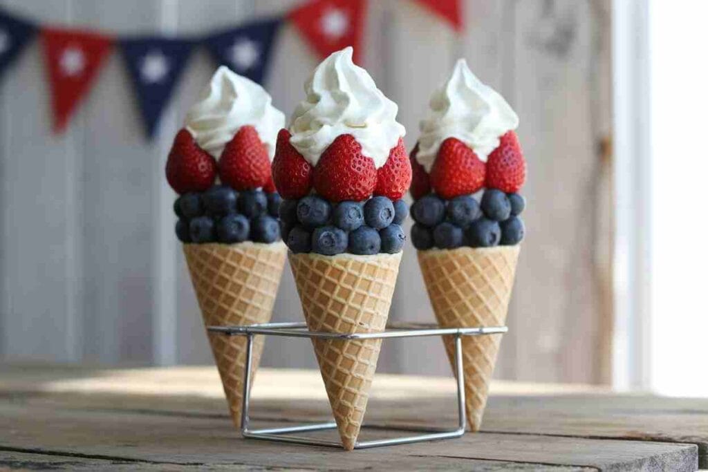 Patriotic Fruit Cones